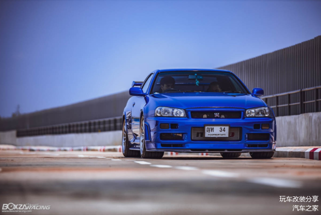 保留最爱，经典蓝色日产GTR34，仿佛在上演速度与激情_车家号_发现车生活_汽车之家
