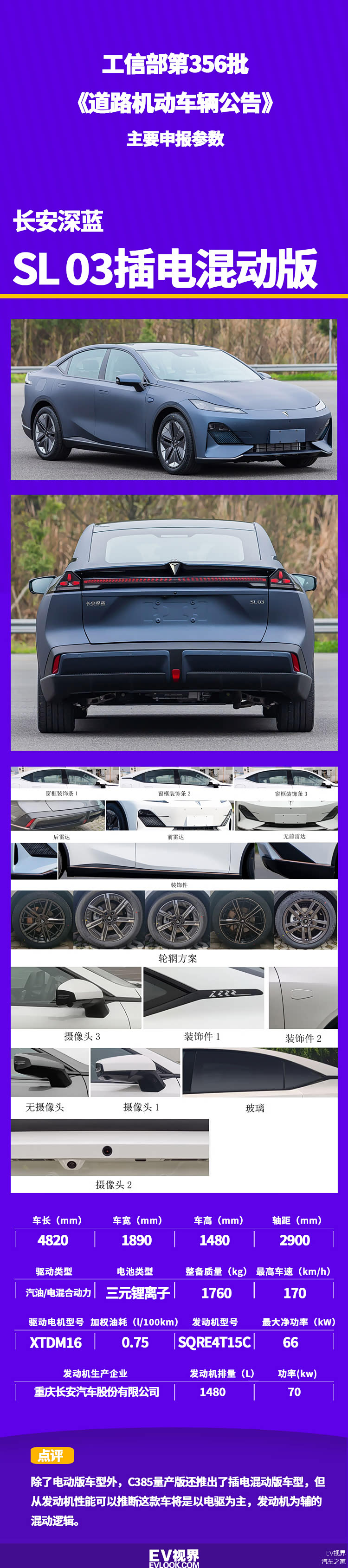 油耗0.75L/100km，长安深蓝C385插电混动版申报图曝光_车家号_发现车生活_汽车之家