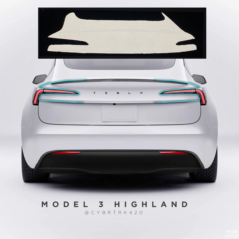 改款特斯拉Model 3尾部假想图曝光，新车将于三季度上海工厂投产_车家号_发现车生活_汽车之家