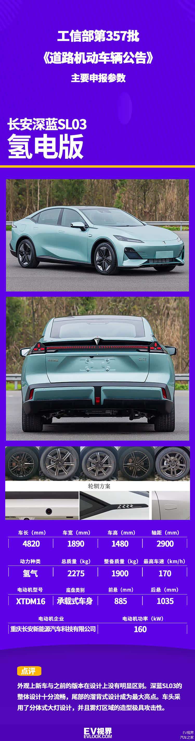 CLTC续航里程达700km 长安深蓝SL03氢电版申报图_车家号_发现车生活_汽车之家